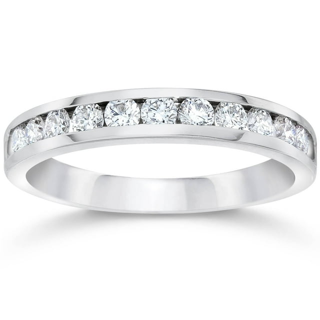 Pompeii 1/2ct 14K White Gold Diamond Wedding Guard Ring Band (G/H,I1 ...