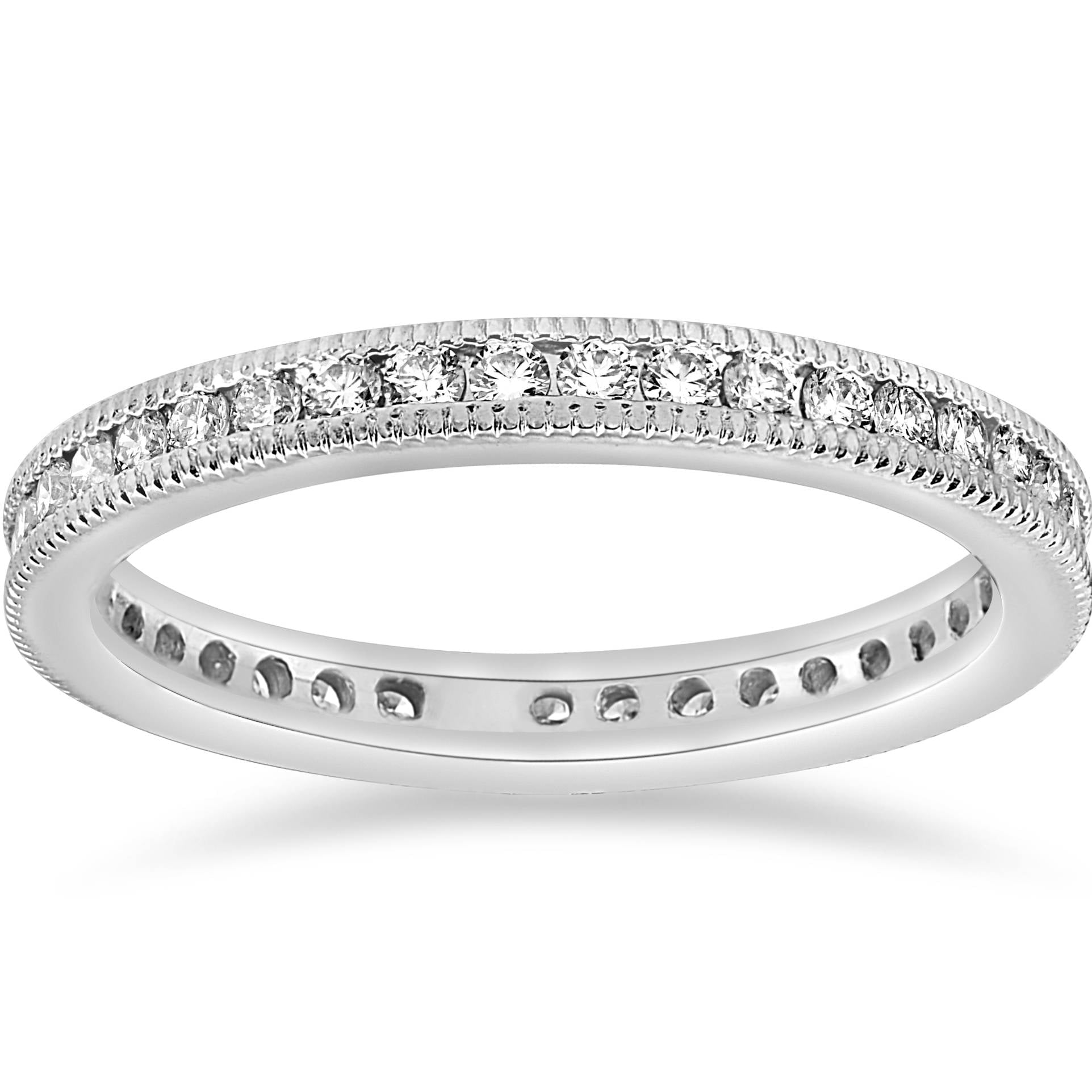 Pompeii3 1/2Ct Channel Diamond Eternity Wedding White Gold Ring (G/H ...