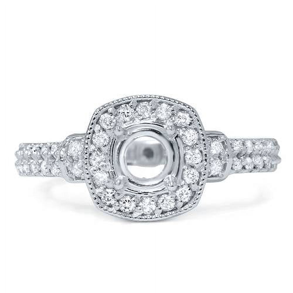 Pompeii 1/2ct Cushion Halo Diamond Engagement Ring Setting Semi Mount 14K White Gold - Walmart.com