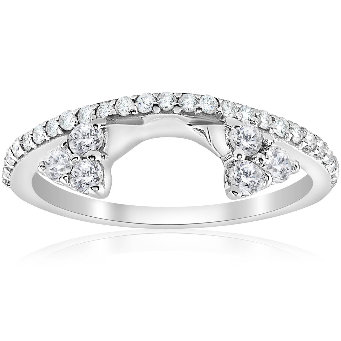 Pompeii 1/2ct Diamond Engagement Guard Ring 14K White Gold (H/I,I1-I2 ...