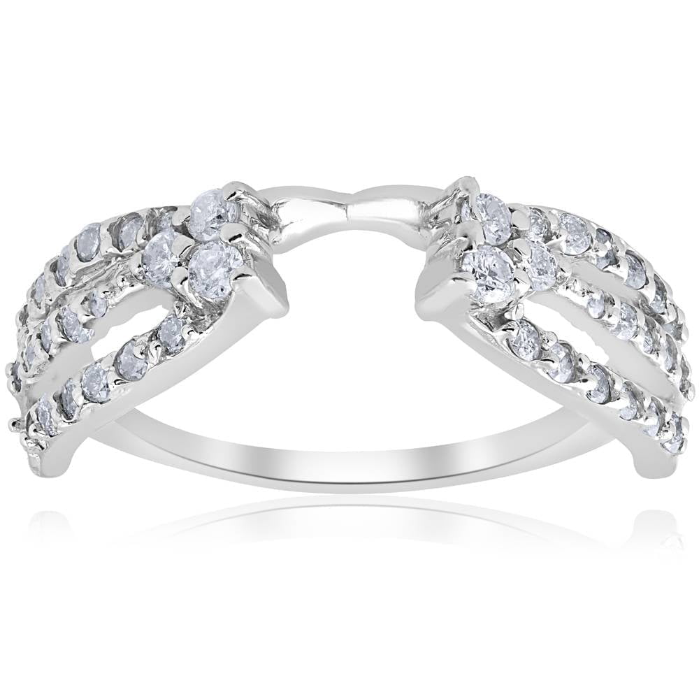 Pompeii3 1/2Ct Diamond Guard Wrap Ring 14K White Gold (G/H,I1-I2 ...