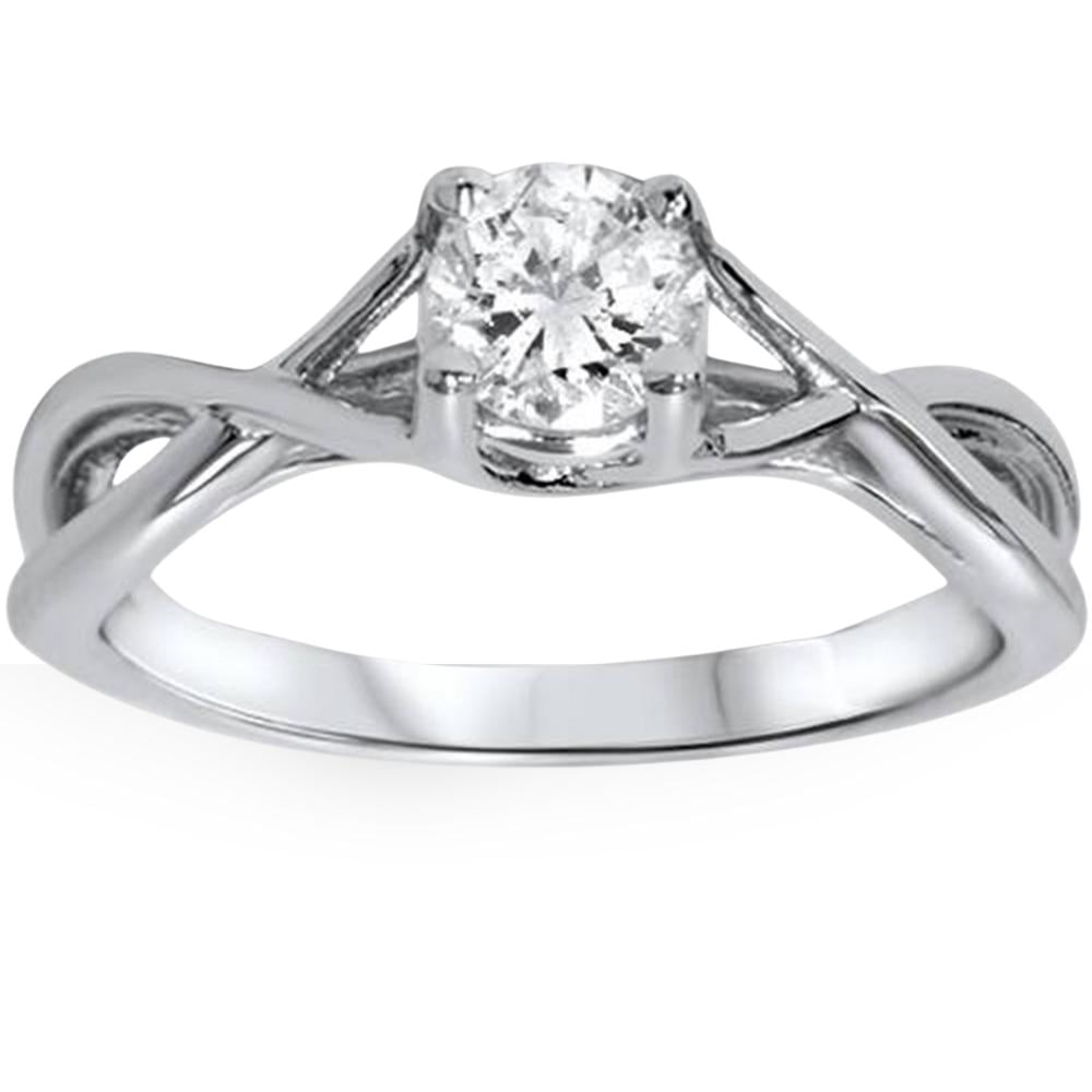 Pompeii 1/2ct Diamond Infinity Solitaire Engagement Ring 14K White Gold ...