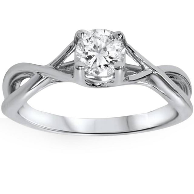Pompeii 1/2ct Diamond Infinity Solitaire Engagement Ring 14K White Gold ...