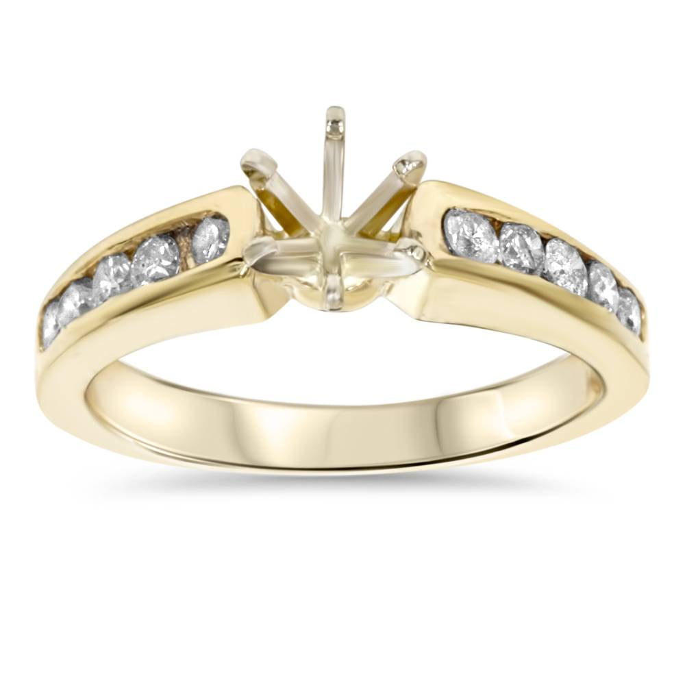 Pompeii 1/2ct Diamond Semi Mount Engagement Ring Setting Gold (G/H,I1 ...