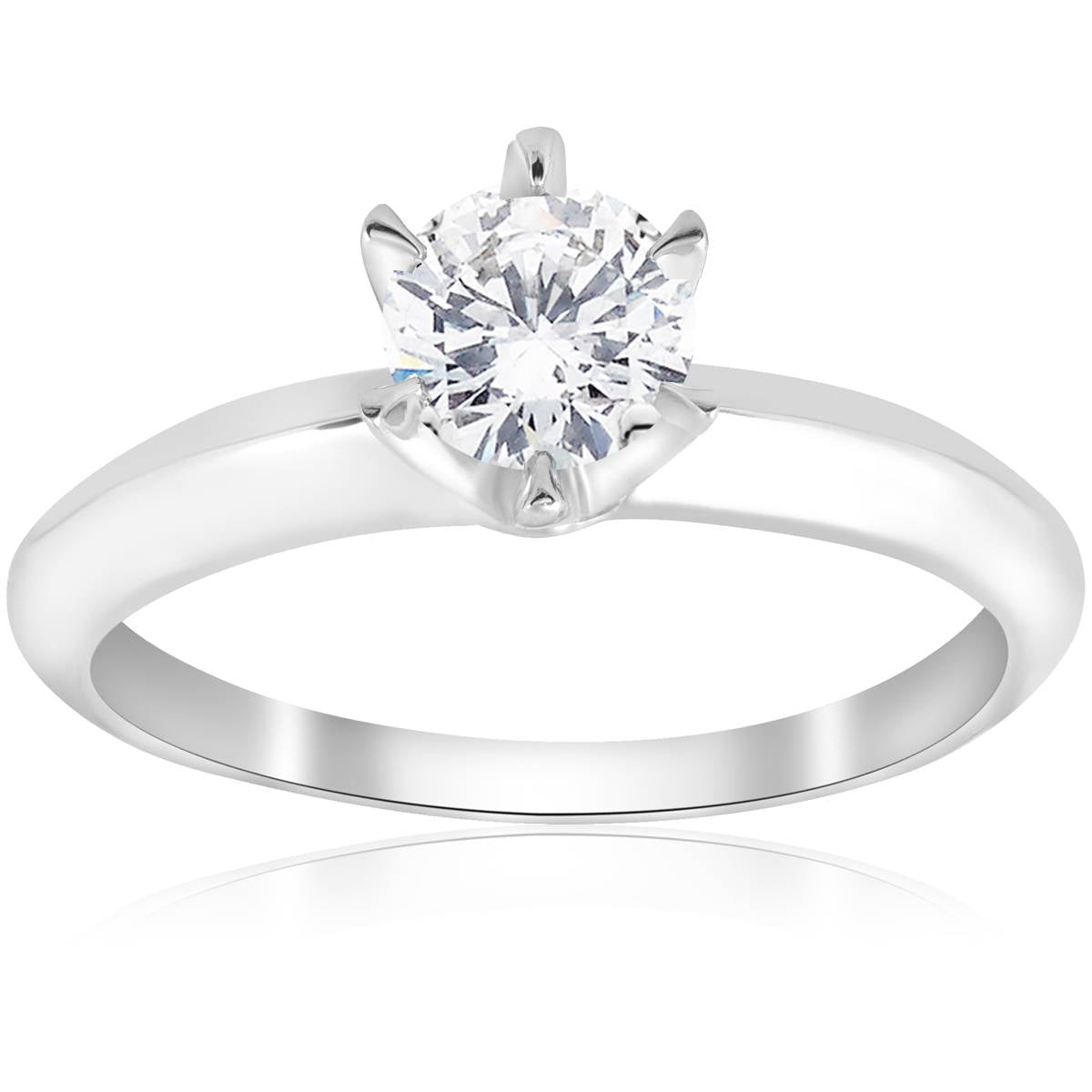 Pompeii3 1/2ct Round Brilliant Cut Diamond Solitaire Engagement Ring in ...