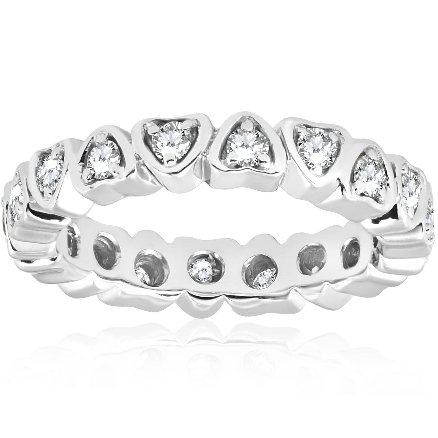 Pompeii 1/2ct Heart Shape Diamond Eternity Ring 14K White Gold (G/H,SI2 ...