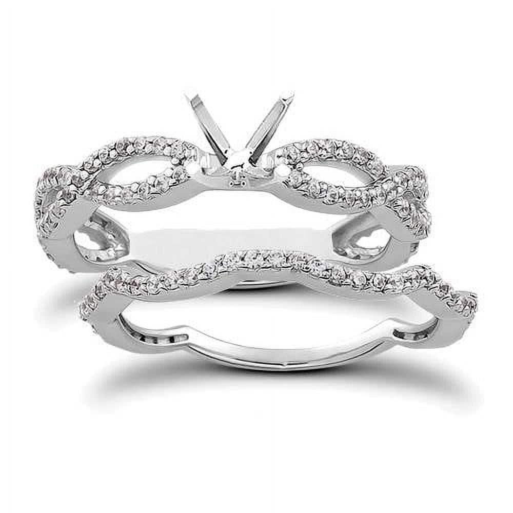 Pompeii 1/2ct Intertwined Diamond Engagement Mount 14K White Gold (G/H ...
