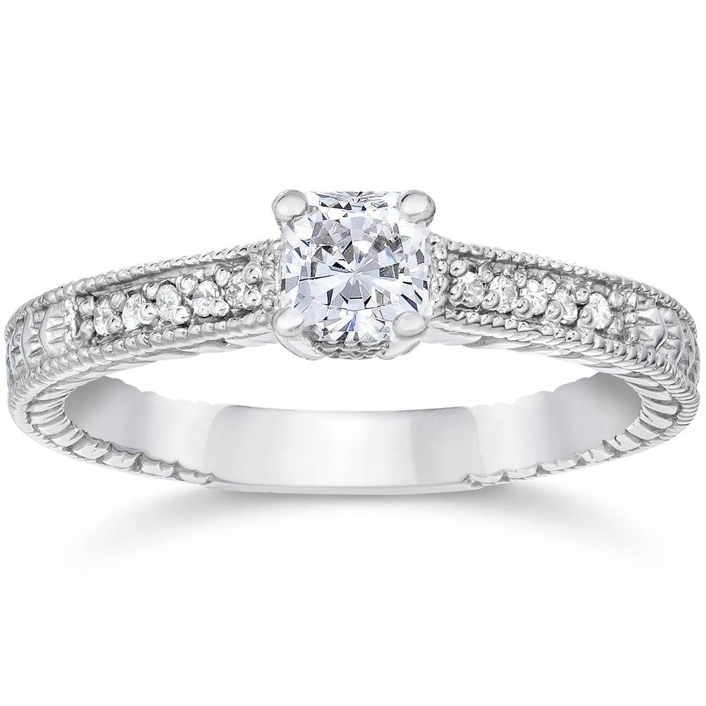 Pompeii 1/2ct Princess Cut Diamond Engagement Ring 14K White Gold (G/H,I2) - Walmart.com