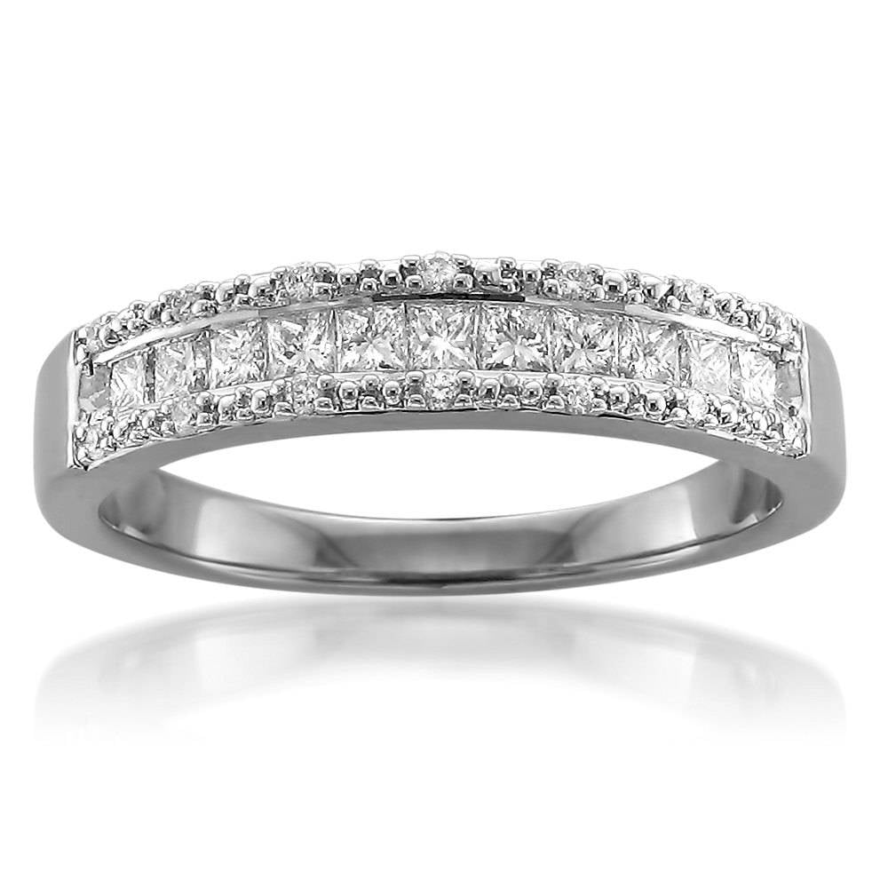 Pompeii 1/2ct Princess Cut Diamond Wedding Ring 14K White Gold (H/I,I2-I3) - Walmart.com