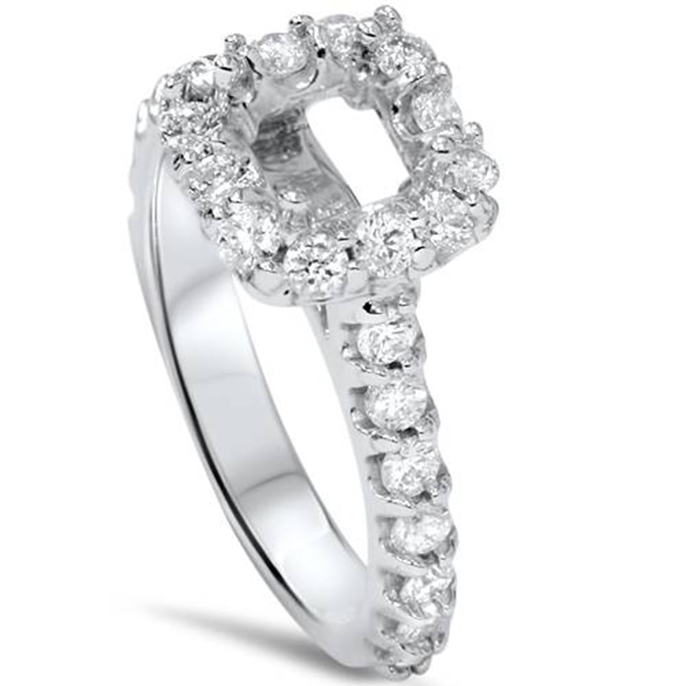 Pompeii 1/2ct Princess Cut Engagement Diamond Ring Setting 14K White ...