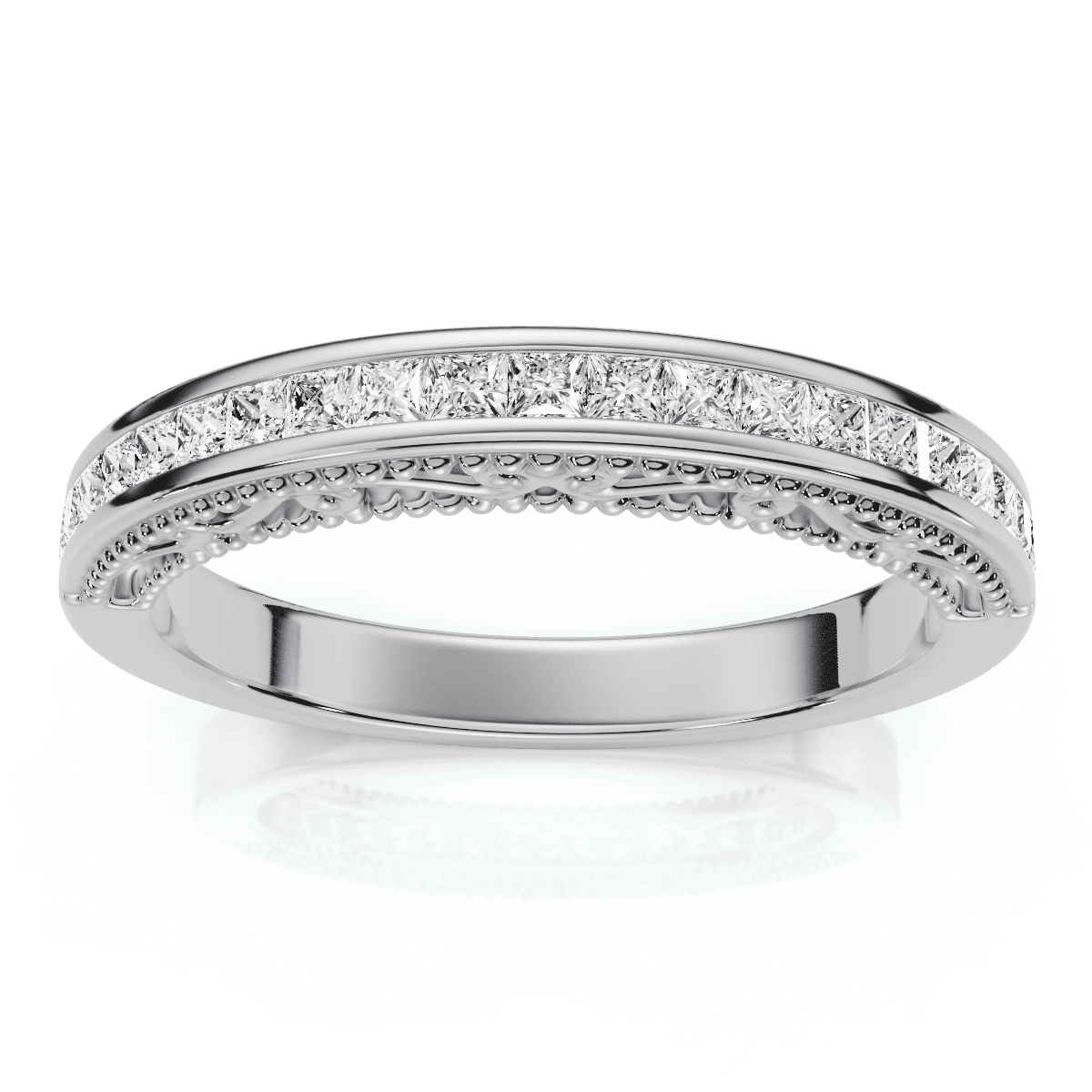 Pompeii 1/2ct Princess Cut Vintage 14K Diamond Anniversary Ring (H,I1) - Walmart.com