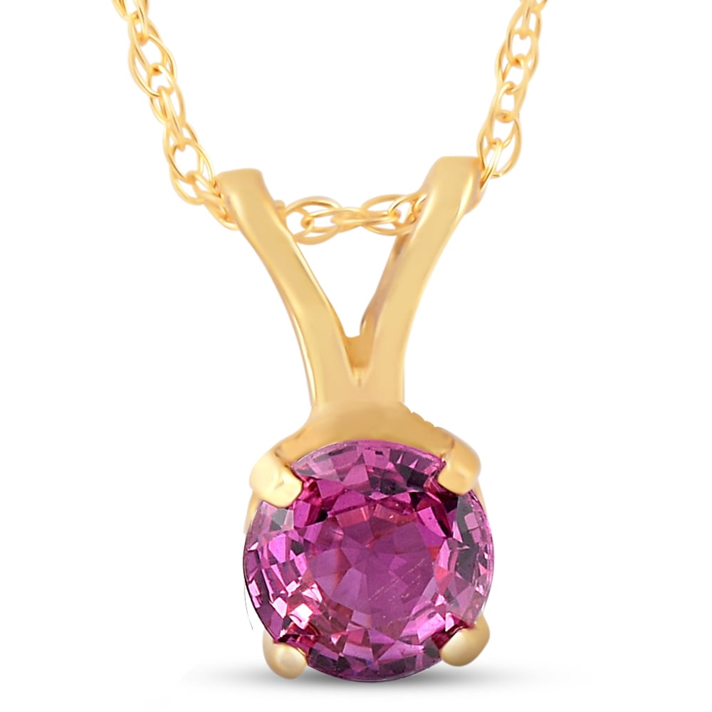 Pompeii 1/2ct Ruby Solitaire Pendant 14K Yellow Gold (,) - Walmart.com