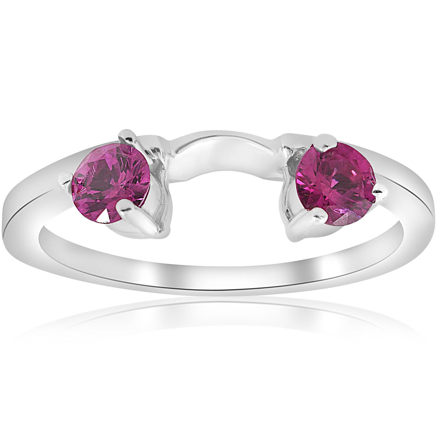 Pompeii 1/2ct Ruby Wrap Engagement Guard Ring 14K White Gold ...