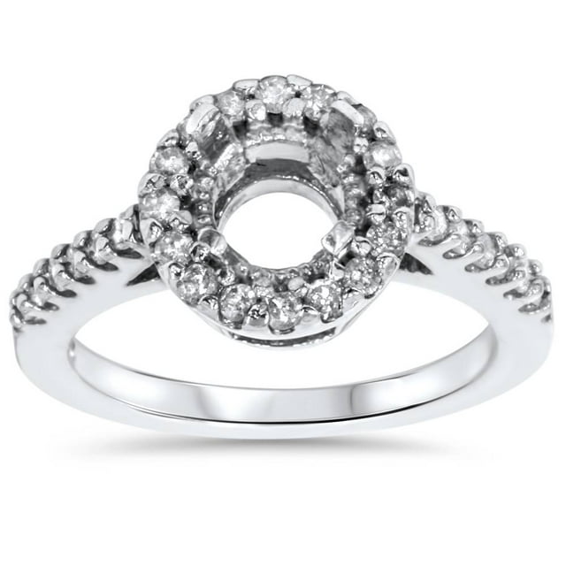Pompeii 1/2ct SI Pave Halo Diamond Engagement Ring Setting 14K White Gold (G/H,SI) - Walmart.com