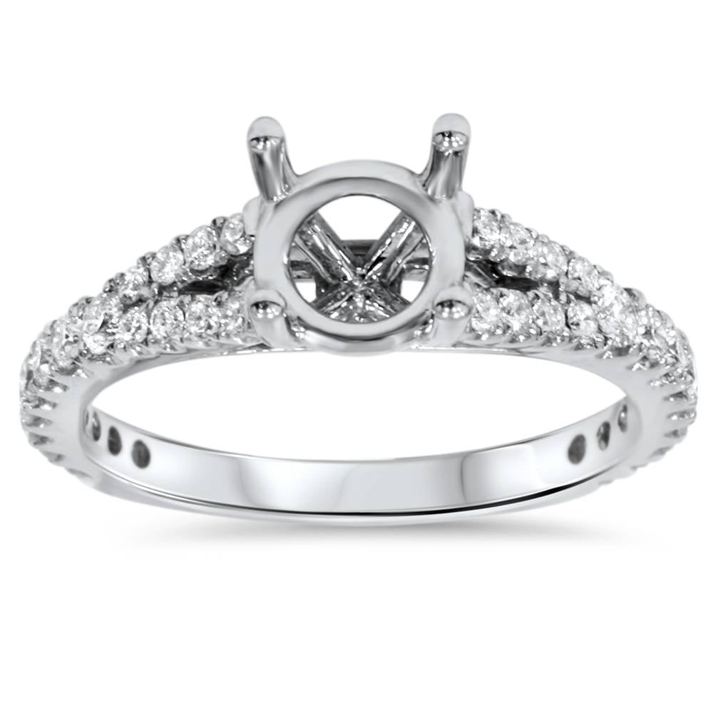 Pompeii 1/2ct Split Shank Diamond Engagement Ring Setting 18K White ...