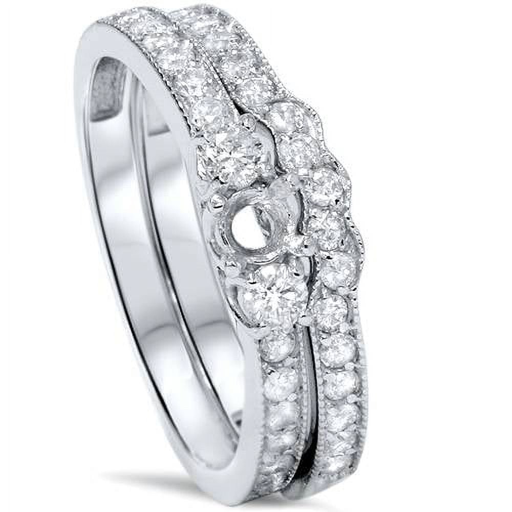 Pompeii 1/2ct Three Stone Diamond Engagement Ring Setting 14K White Gold (G/H,I1) - Walmart.com