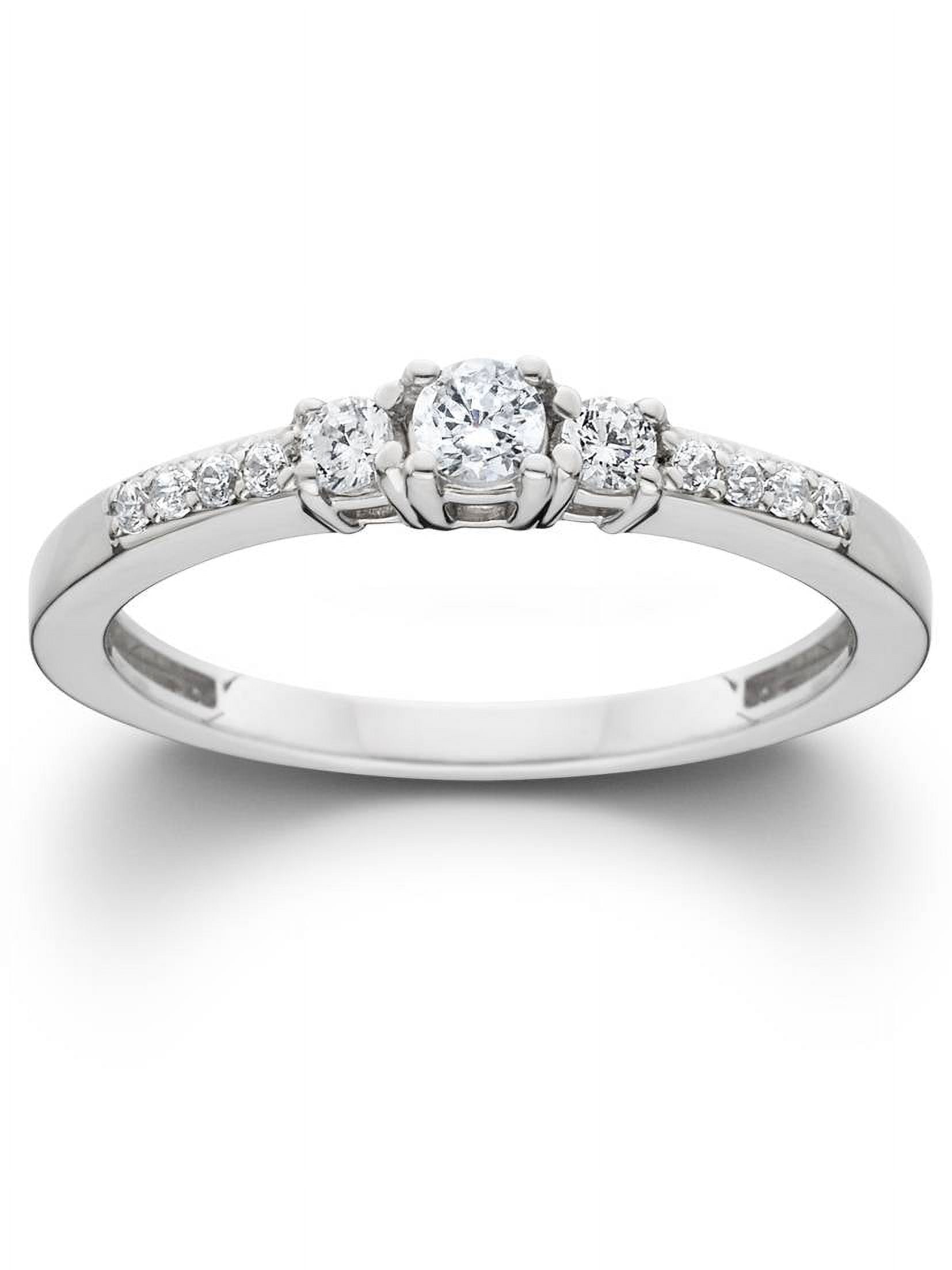 Pompeii 1/2ct Three Stone Round Diamond Engagement Ring 14K White Gold (H,SI2) - Walmart.com