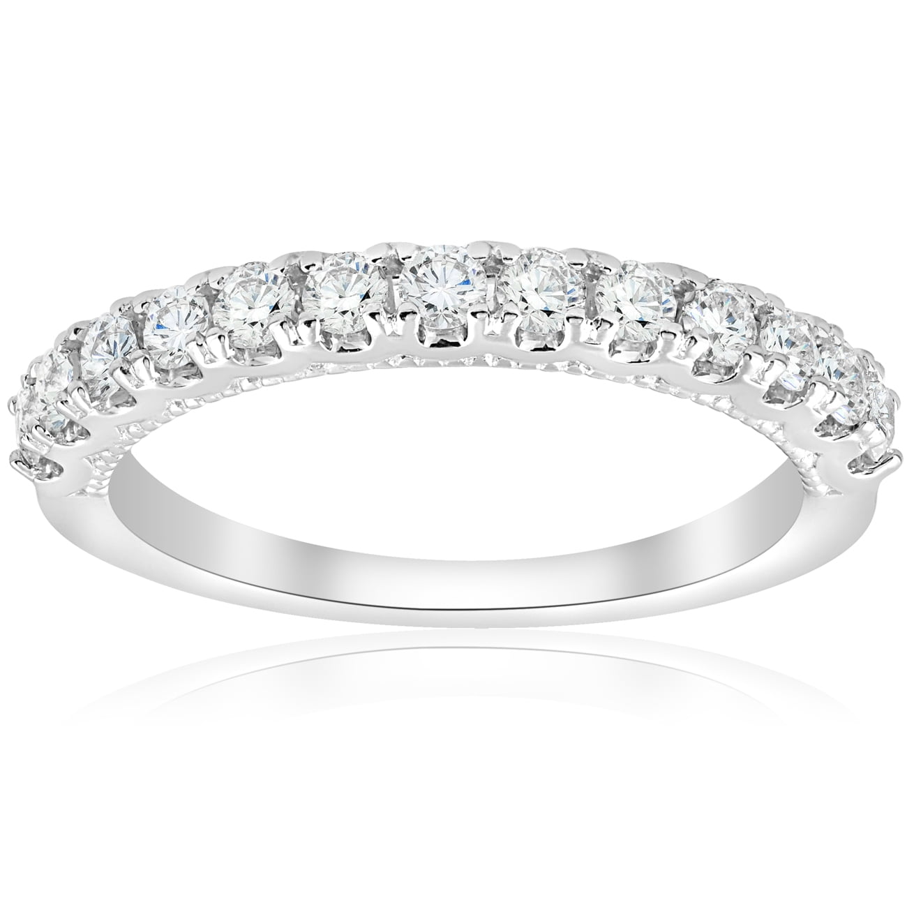 Pompeii 1/2ct U Prong Diamond Milgrain Wedding Ring 14k White Gold (G/H ...