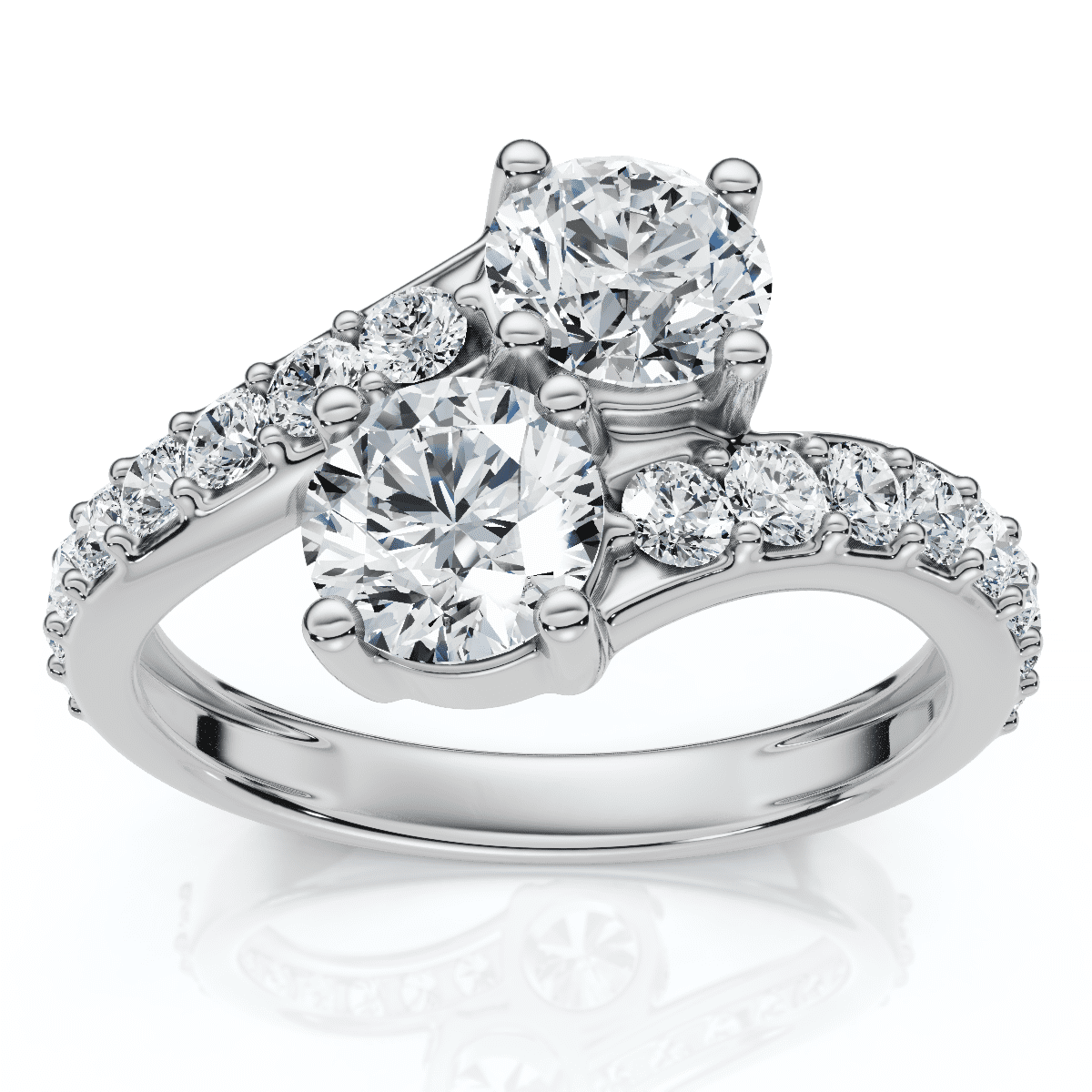Pompeii 1 3/4 Ct 2-Stone Forever Us Lab Grown Diamond Engagement Ring ...