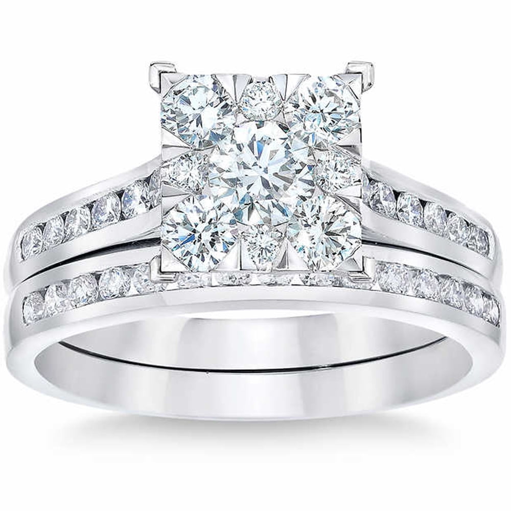 Pompeii 1 3/4 Ct Diamond Princess Cut Framed Engagement Wedding Ring ...