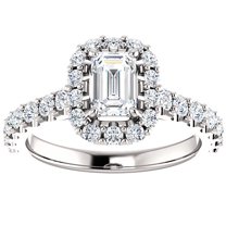 Pompeii 1 5/8 Ct Oval Diamond Engagement Halo Ring & Matching Band 14k White Gold - Walmart.com