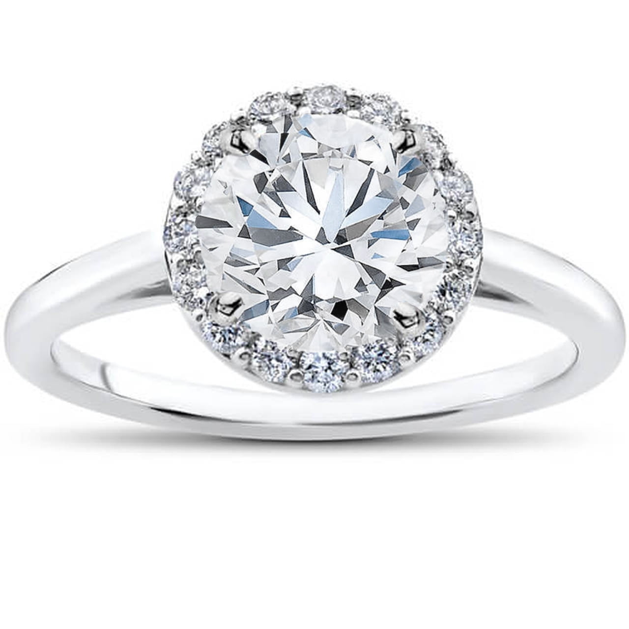 Pompeii 1 3/4 Ct Lab Grown Halo Diamond Madelyn Halo Engagement Ring 14k (GH,VS2-SI1) - Walmart.com