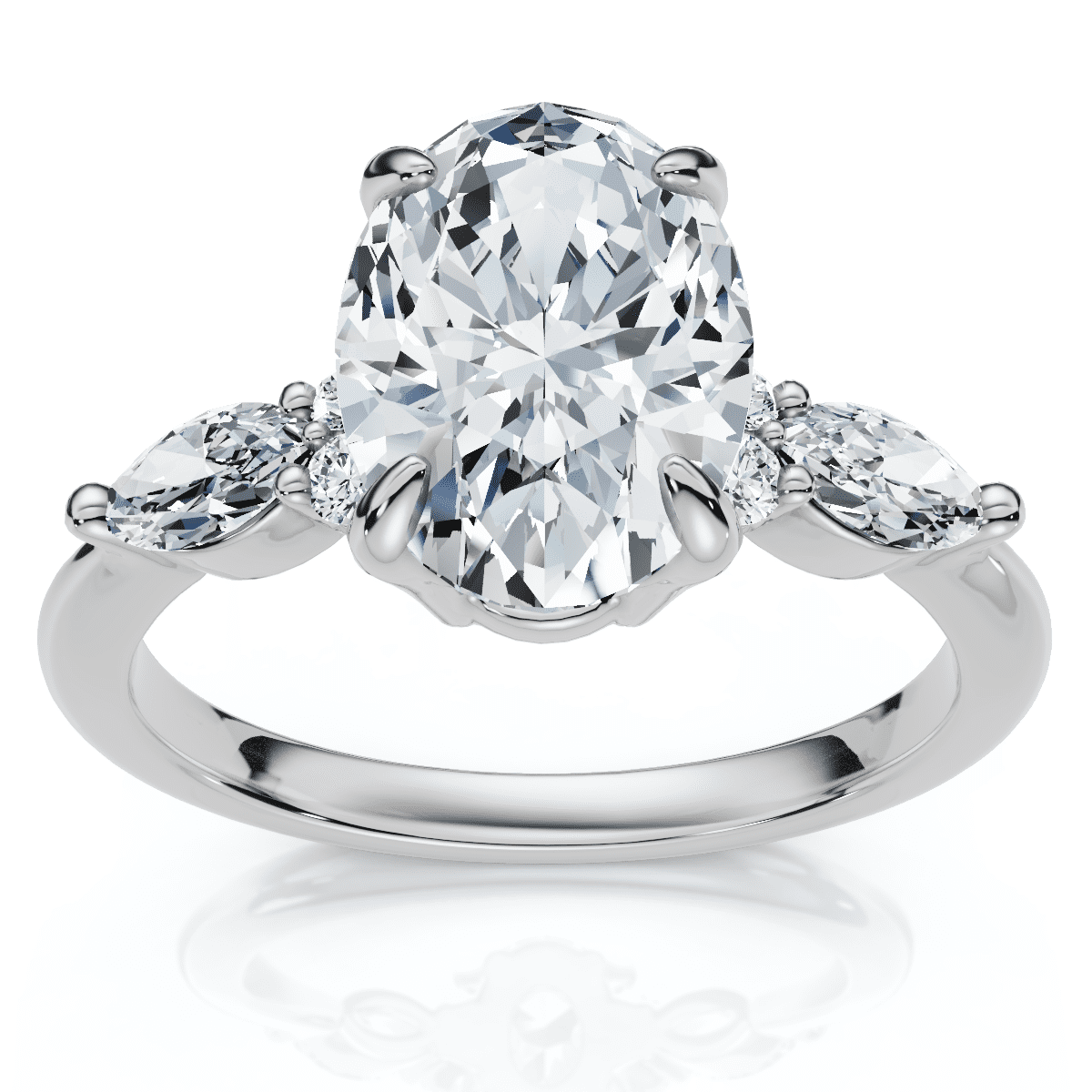 Pompeii 1 3/4Ct Oval Diamond Nadia Engagement Ring 14k Gold or Platinum Lab Grown - Walmart.com