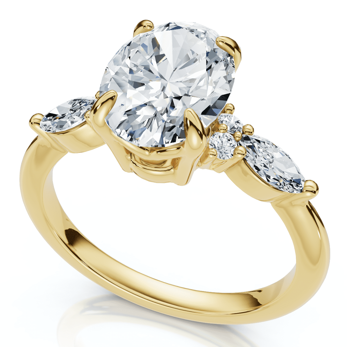 Pompeii 1 3/4Ct Oval Diamond Nadia Engagement Ring 14k Gold or Platinum ...