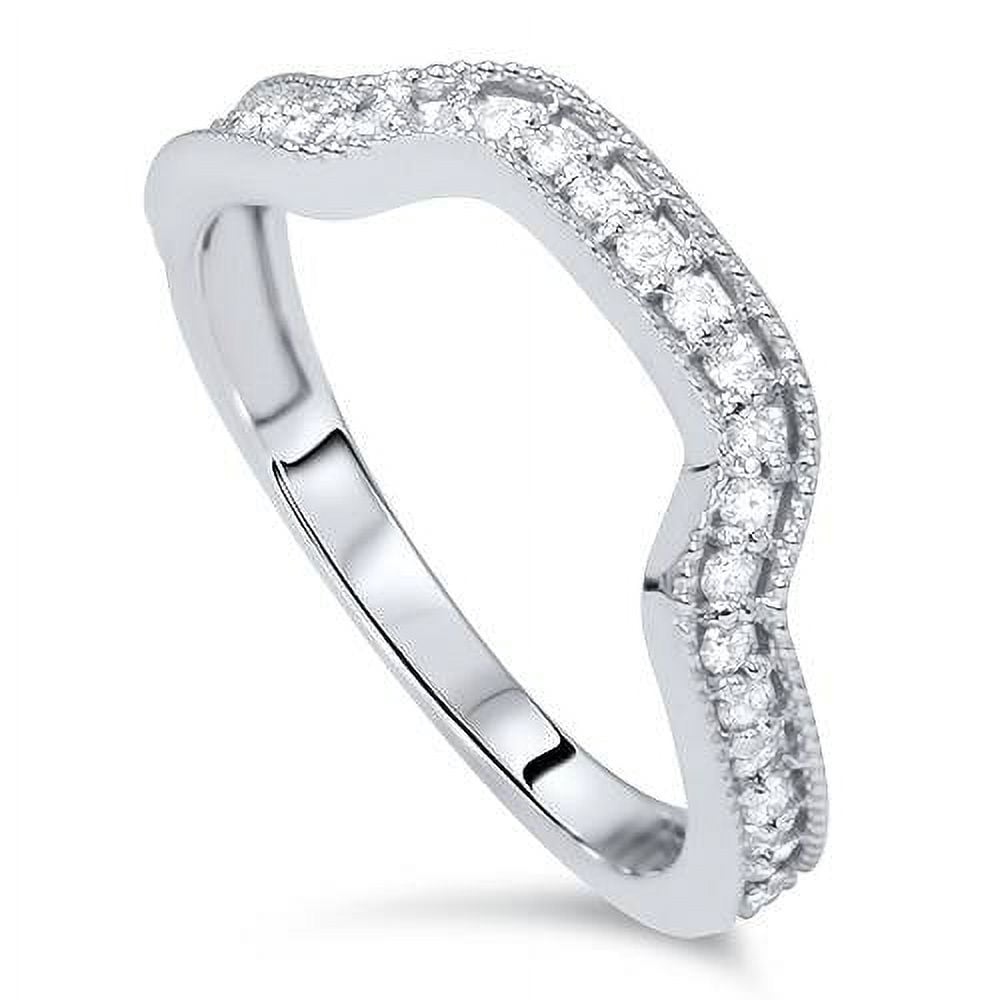 Pompeii 1/3ct Diamond Curved Ring 14K White Gold (H/I,I1-I2) - Walmart.com