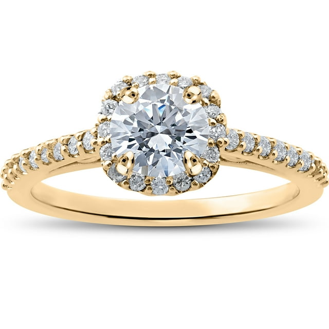 Pompeii 1/3ct Diamond Madison Cushion Halo Engagement Ring Setting ...