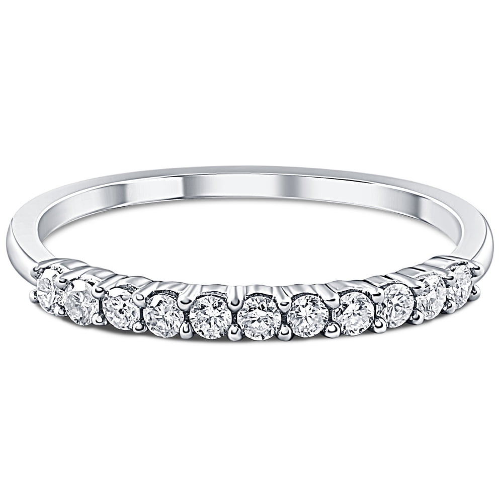 Pompeii 1/4ct 14K White Gold Diamond Wedding Stacker Guard Ring (G/H,I2 ...