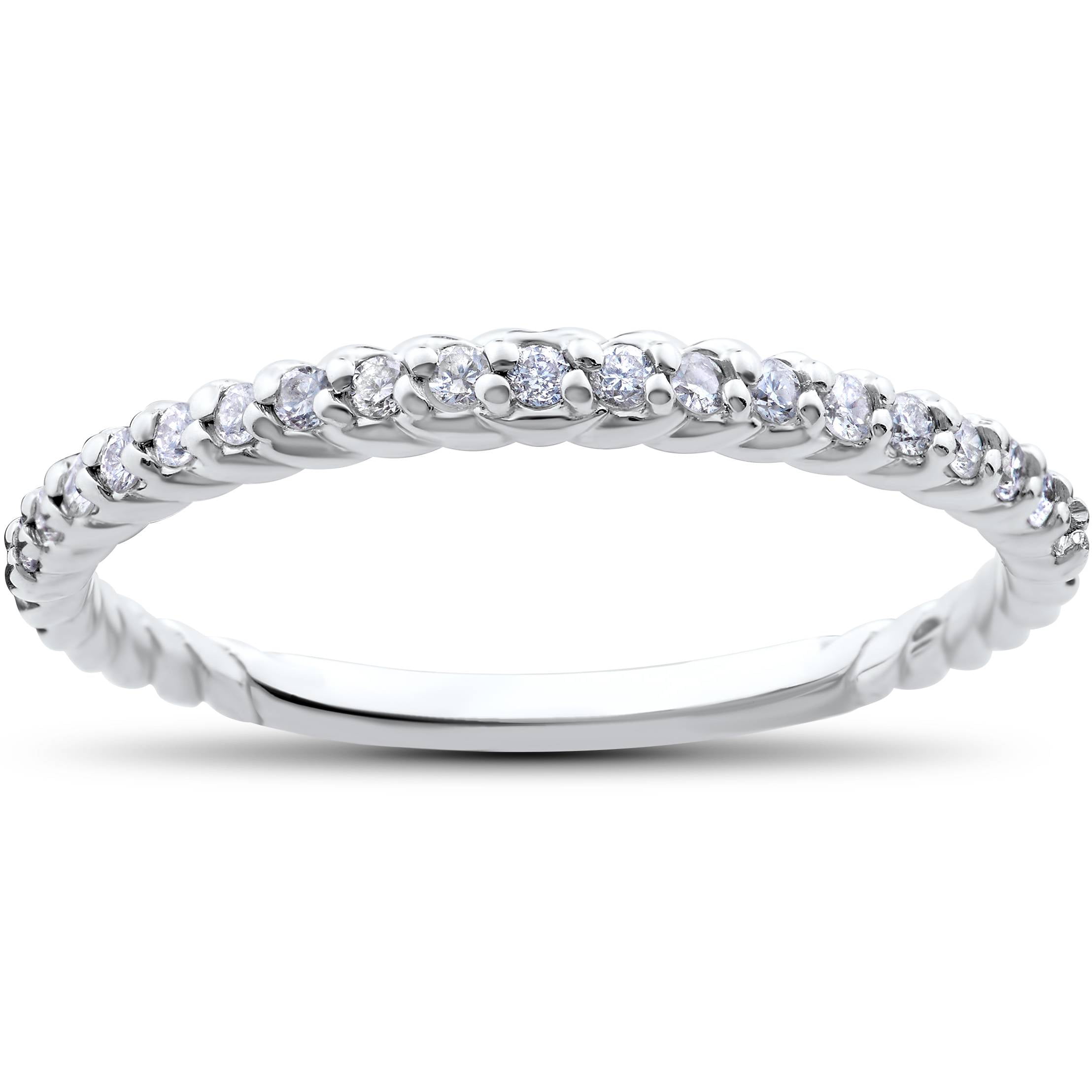 Pompeii 1/4ct Diamond Braided Wedding Ring 14K White Gold (G/H,I2 ...
