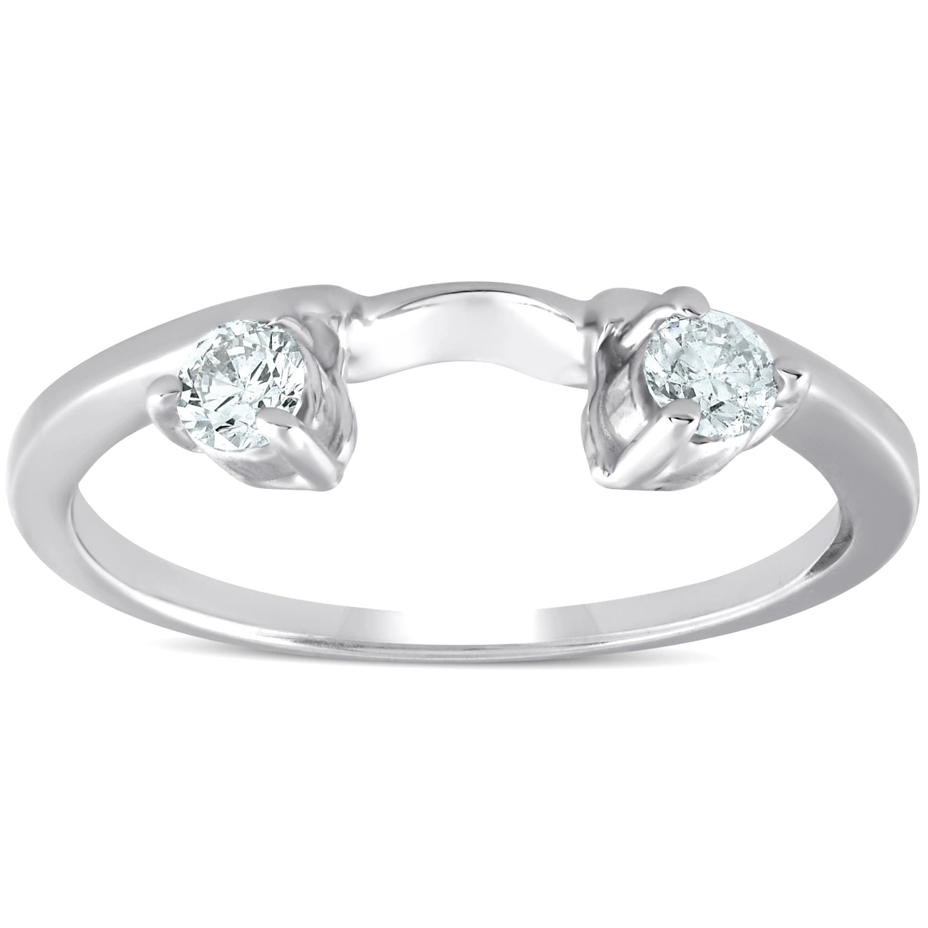 Pompeii 1/4ct Diamond Engagement Ring Wedding Band Enhancer 14K White ...