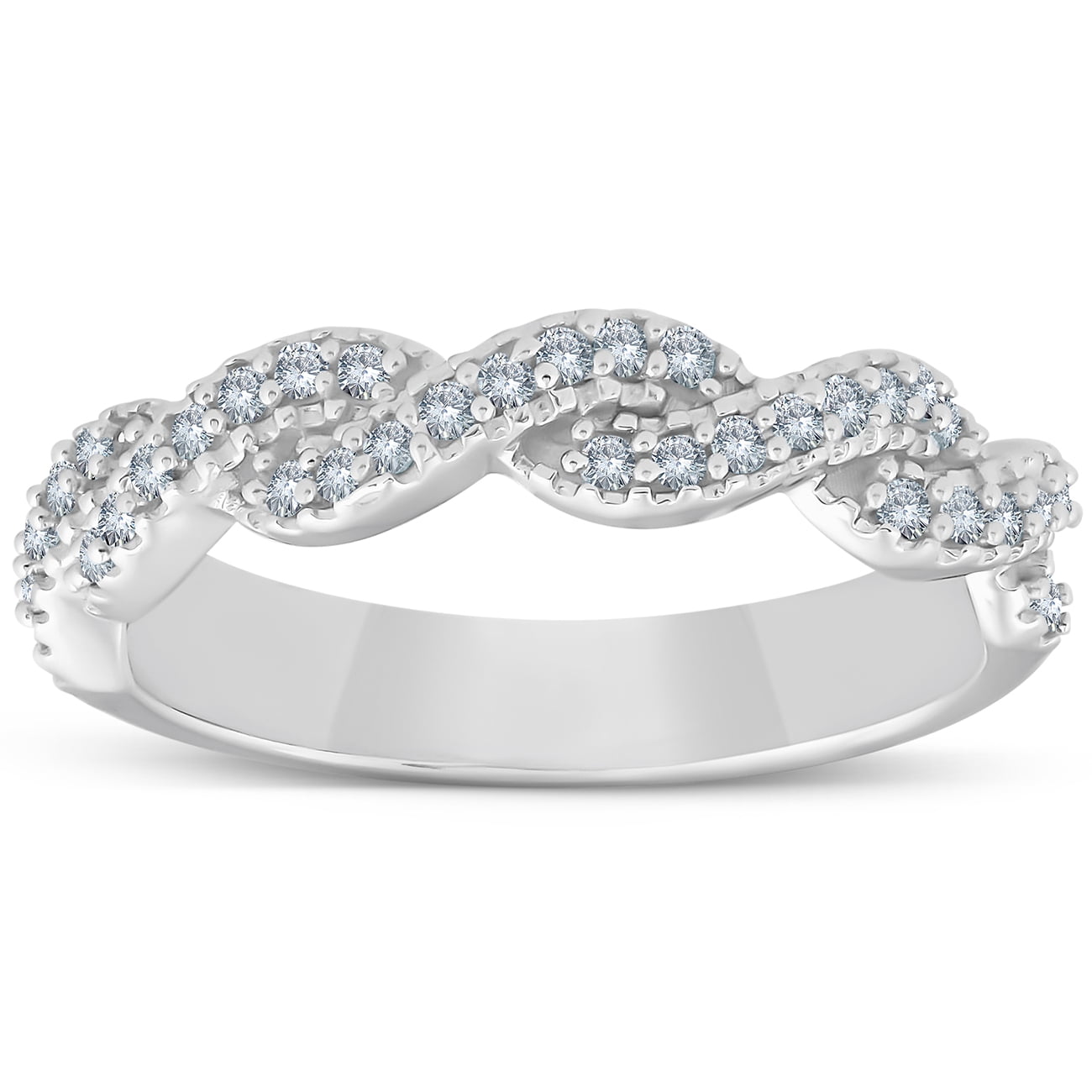 Pompeii 1/4ct Diamond Infinity Wedding Ring 14K White Gold (G,I2 ...