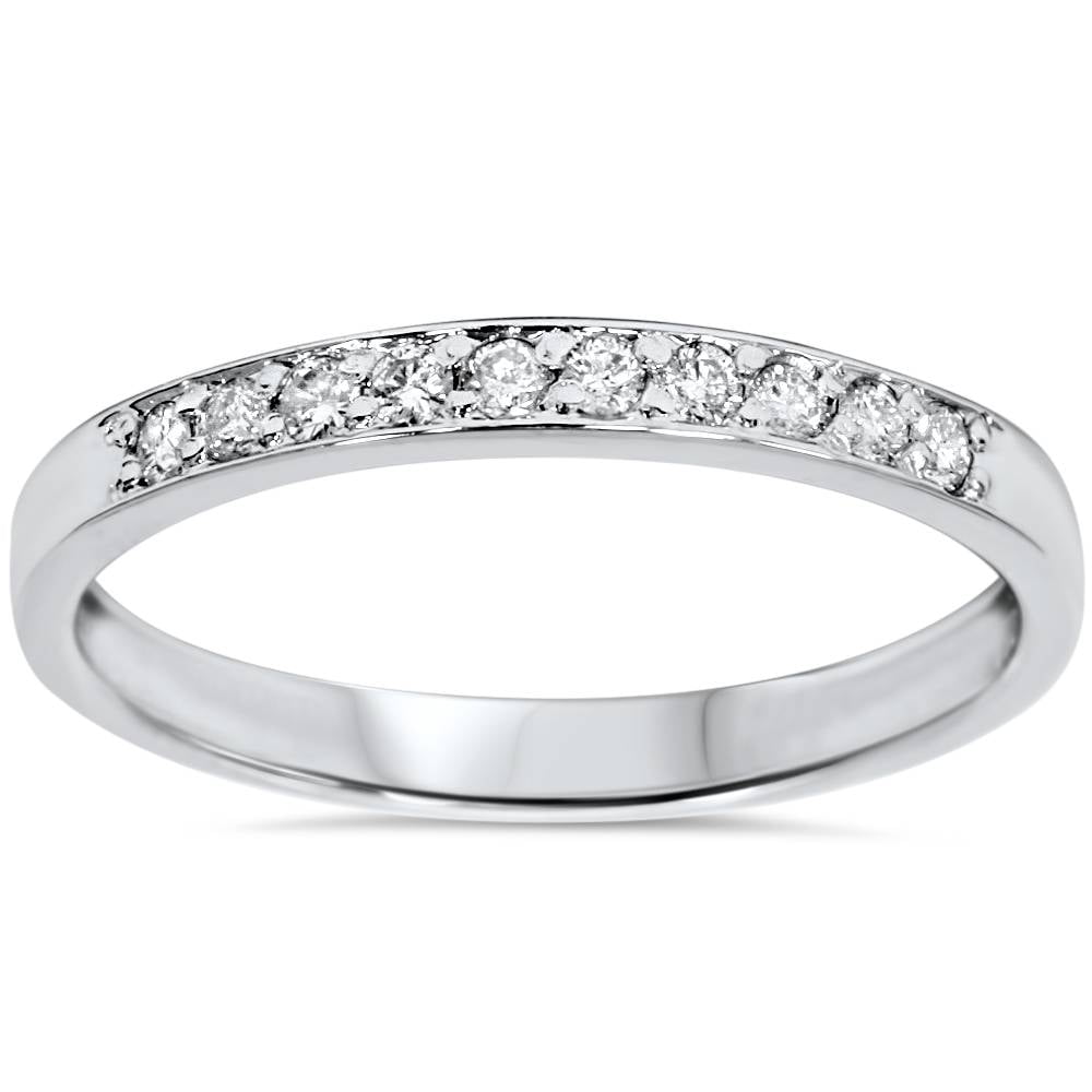 Pompeii 1/4ct Diamond Stackable Wedding Ring 14K White Gold (G/H,I2-I3 ...