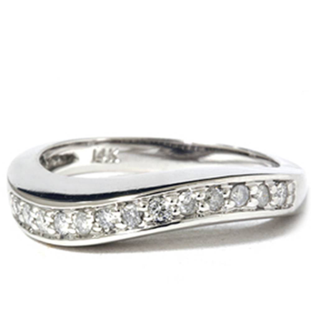 Pompeii 1/4ct Fancy Round Diamond Anniversary Stackable Ring (G,I2 ...