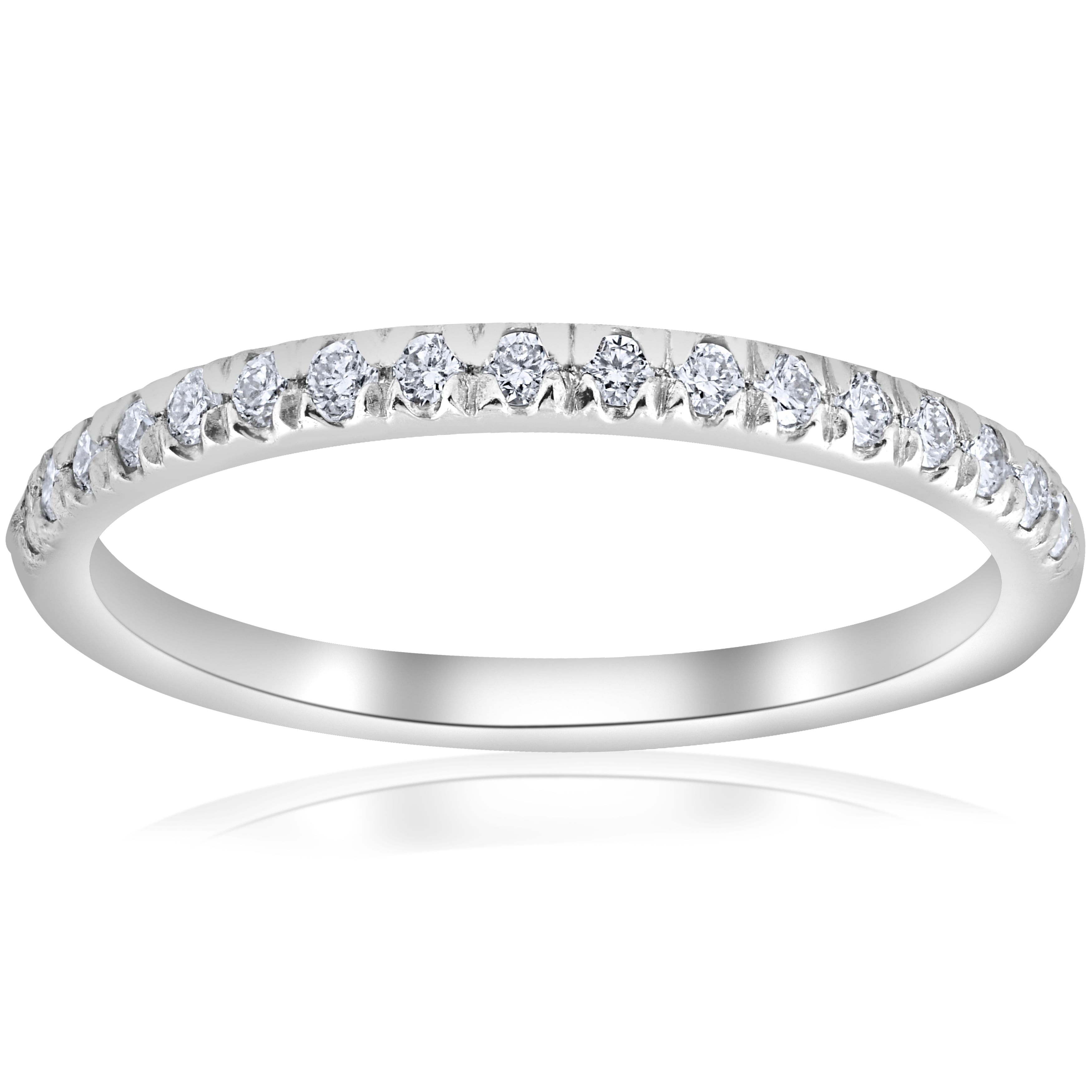 Pompeii 1/4ct French Pave Diamond Wedding Ring Stackable Anniversary ...