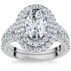 Pompeii 1 1/6ct Princess Cut Cushion Halo Diamond Engagement Ring Set 14K White Gold - Walmart.com
