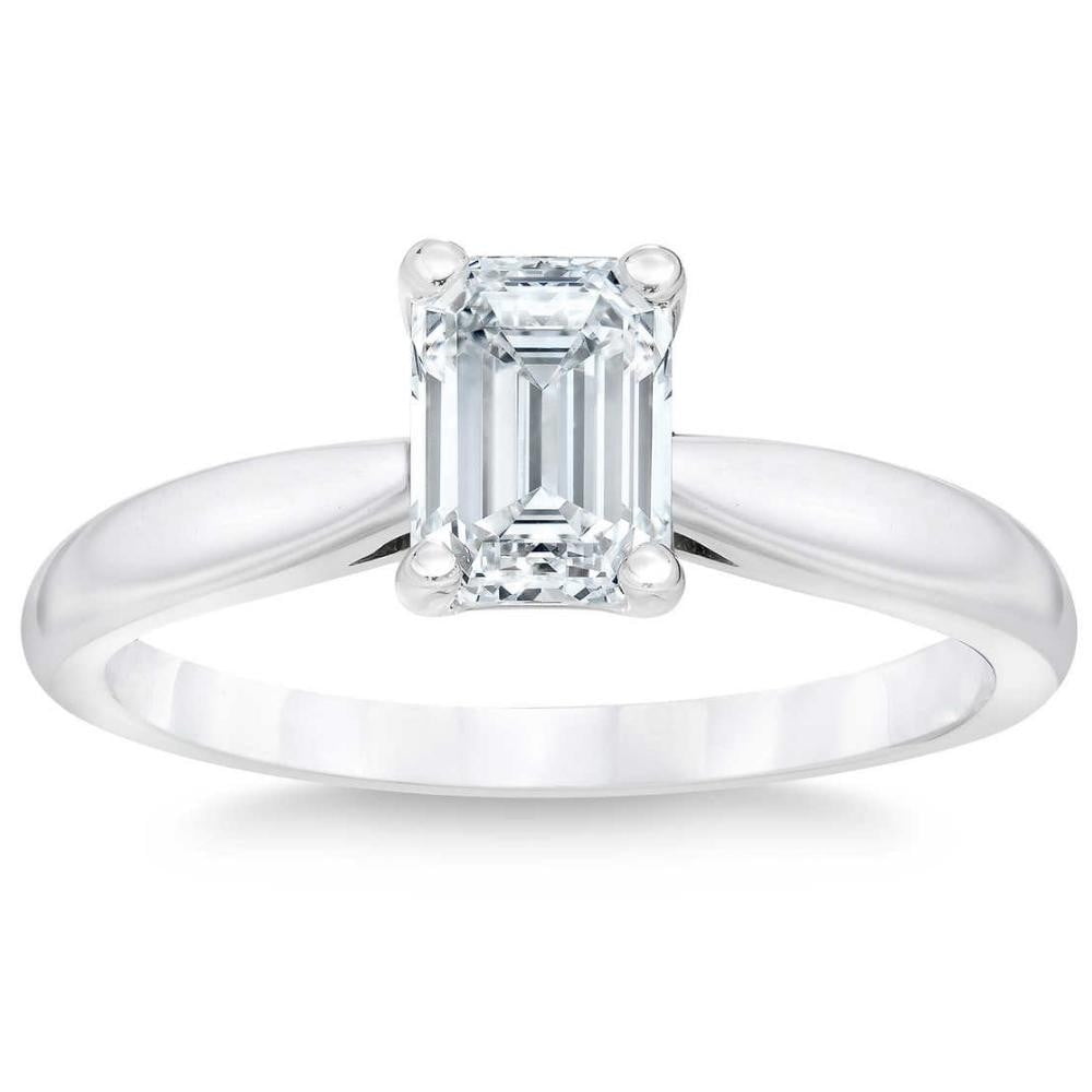 Pompeii 1 5/8Ct Emerald Cut Diamond Engagement Ring 14k White or Yellow ...