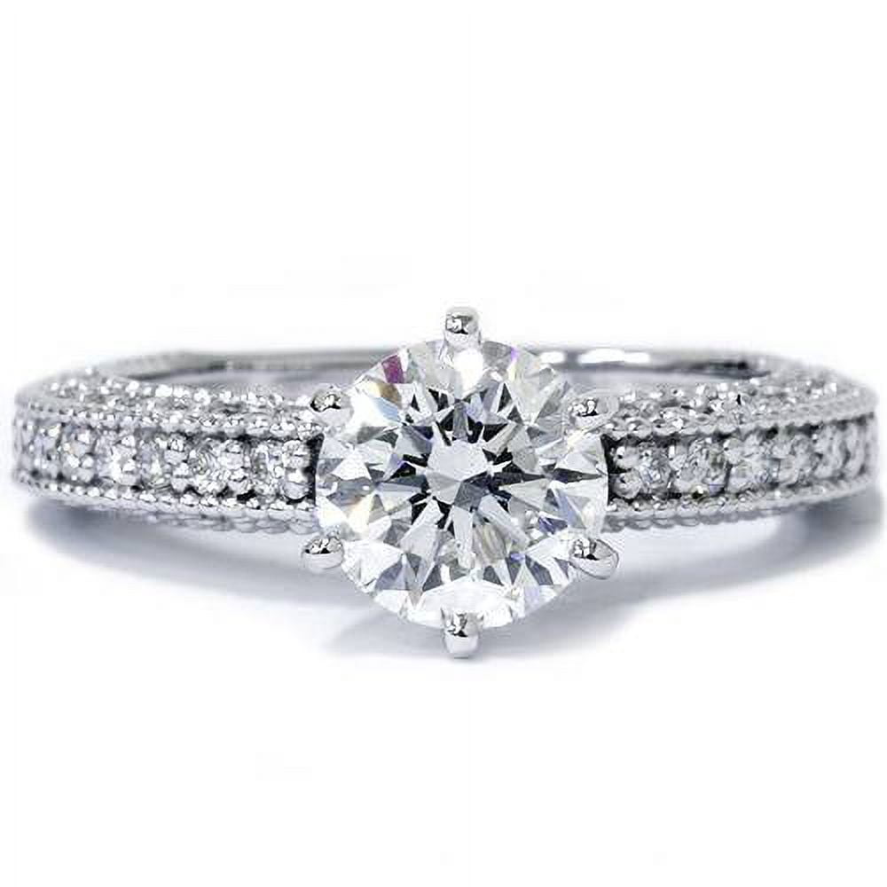 Pompeii 1 5/8ct Vintage Heirloom Diamond Engagement Ring 14K White Gold ...