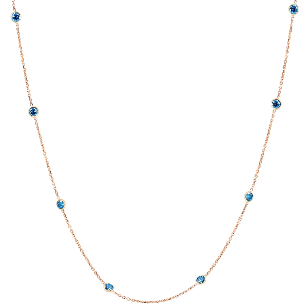 Pompeii 1 - 5Ct Blue Diamond Station Necklace Diamonds By The Yard 14k ... Pompeii 1 - 5Ct Blue Diamond Station Necklace Diamonds By The Yard 14k ...