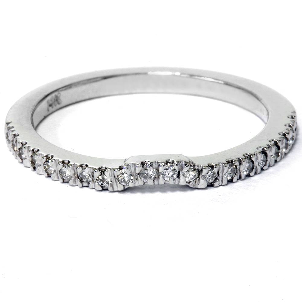 Pompeii 1/5ct Curved Diamond Wedding Band 14K White Gold (G/H,SI1-SI2 ...