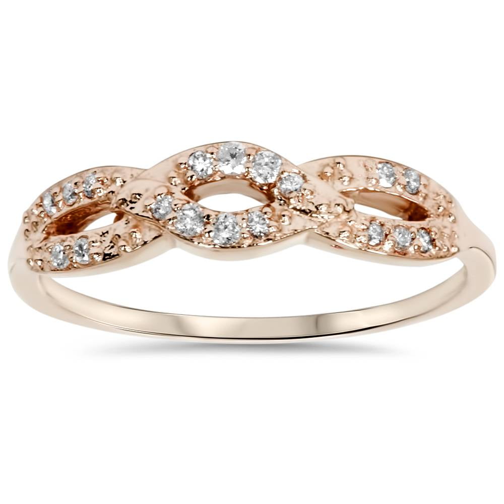 Pompeii 1/5ct Diamond Infinity Ring 14k Rose Gold (H/I,I2-I3) - Walmart.com