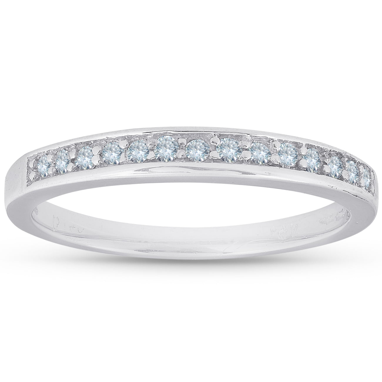 Pompeii 1/5ct Lab Created Diamond Womens Wedding Ring 14K White Gold (F ...