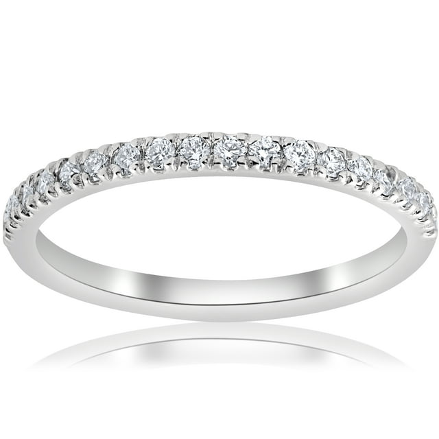 Pompeii 1/5ct Pave Diamond Wedding Ring Stackable Anniversary Band 14k ...