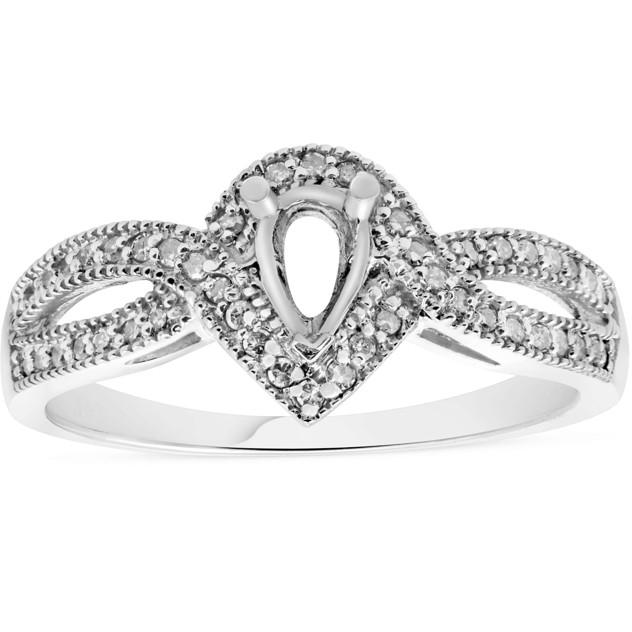 Pompeii 1/5ct Pear Shape Diamond Engagement Ring Setting Mount (G/H,I1 ...