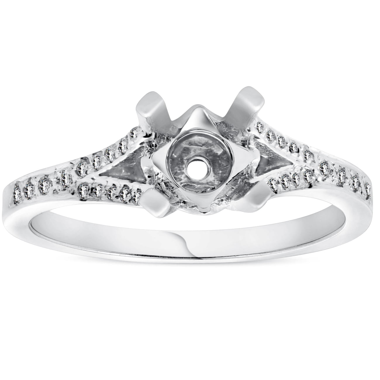Pompeii 1/5ct Split Shank Diamond Mount Engagement Ring Setting (H,I2 ...