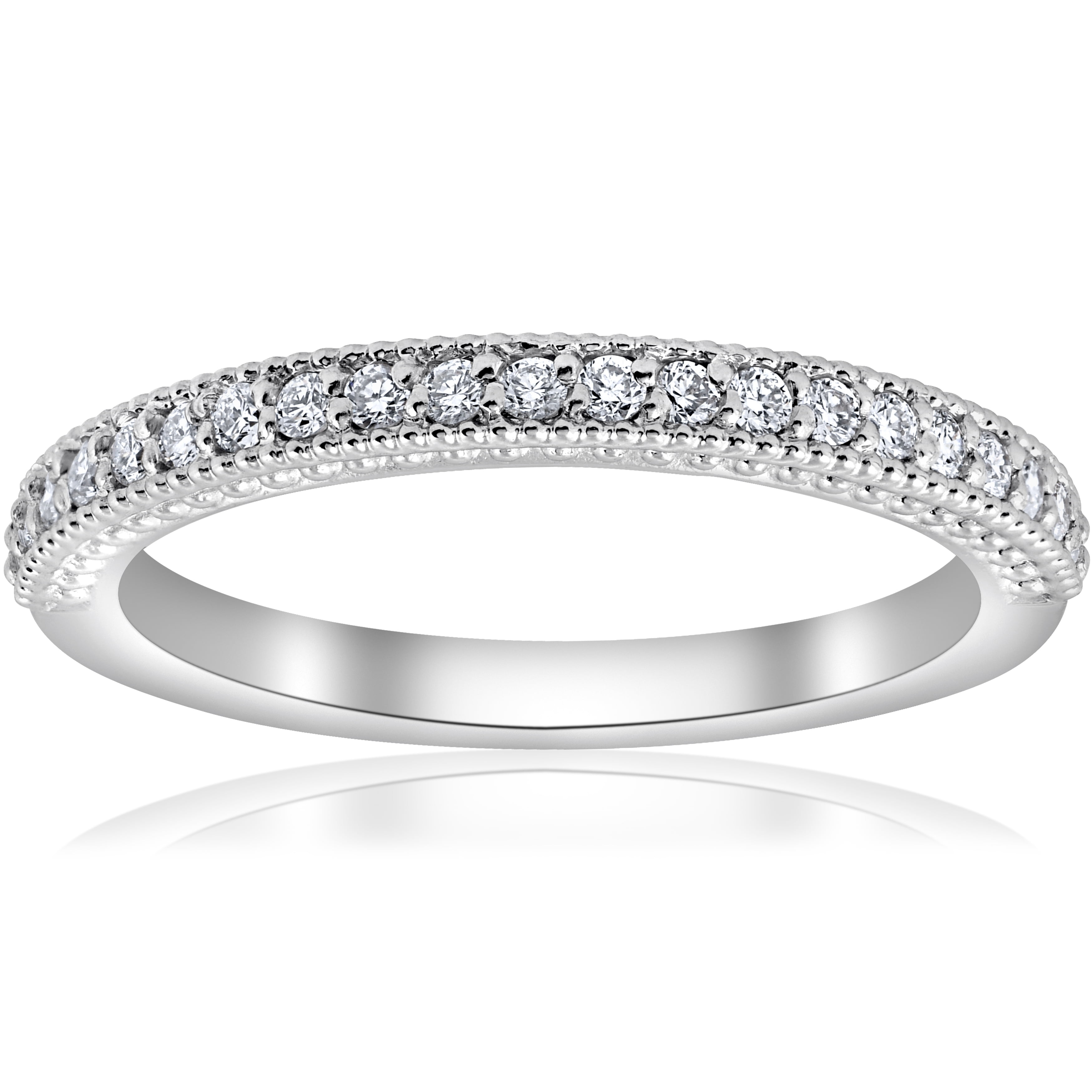 Pompeii 1/5ct Vintage Diamond Wedding Ring Stackable Anniversary Band ...