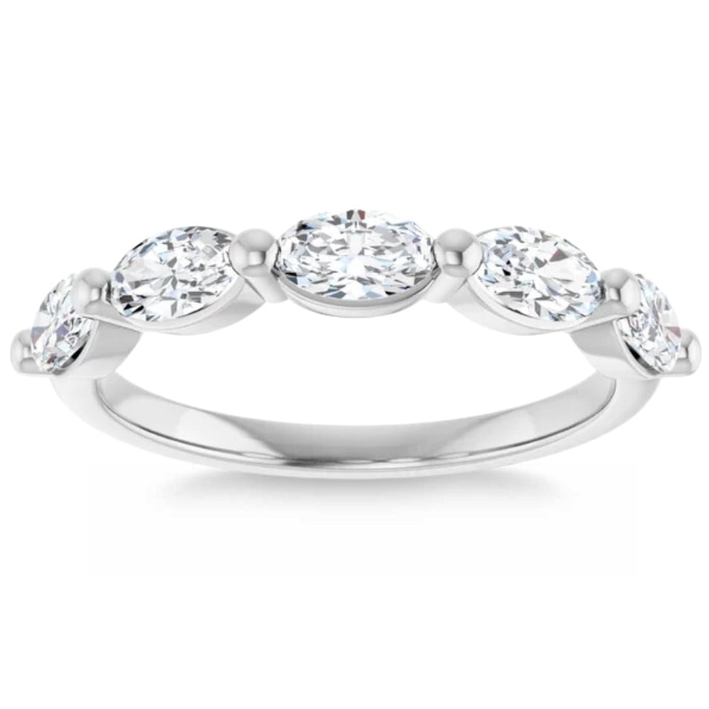 Pompeii 1.75Ct Oval Diamond Wedding Ring Anniversary Stackable Band 14k ...