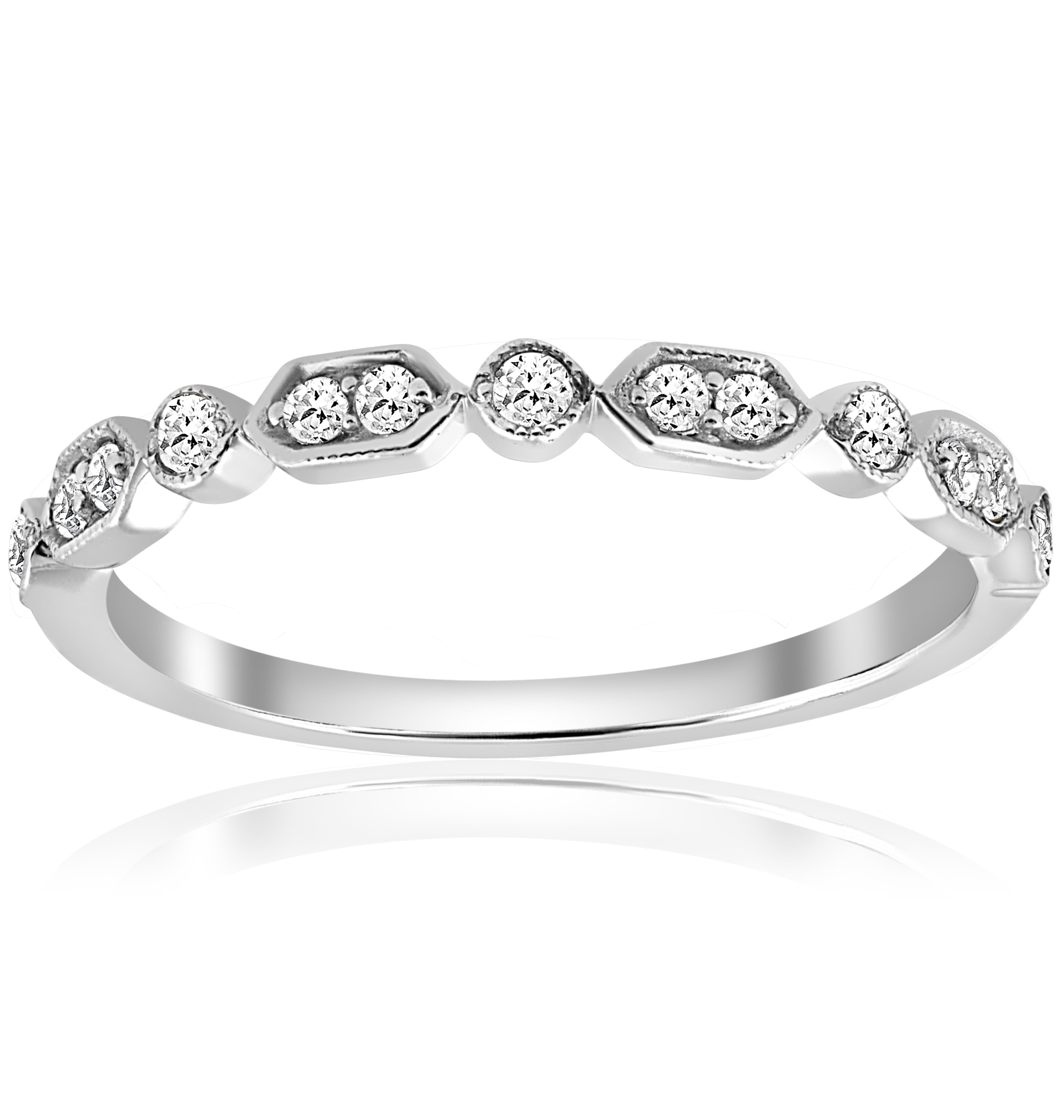 Pompeii 1/8 cttw Diamond Wedding Ring Womens Stackable Anniversary Band ...